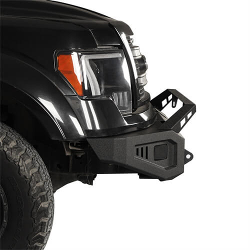 09-14 Ford F-150 Aftermarket Full Width Front Bumper w/ Winch Plate ...