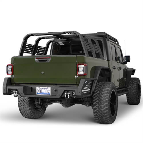 Off-Road Rear Bumper w/ OEM Rear Bumper Frame Mounts For 2020-2026 Jee ...