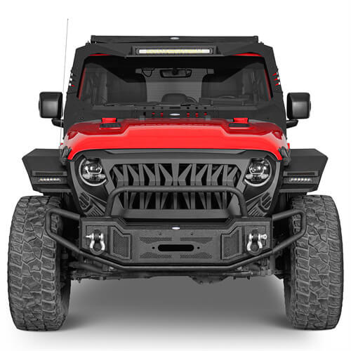 Tubular Front Bumper w/ Winch Plate For 2018-2026 Jeep Wrangler JL ...