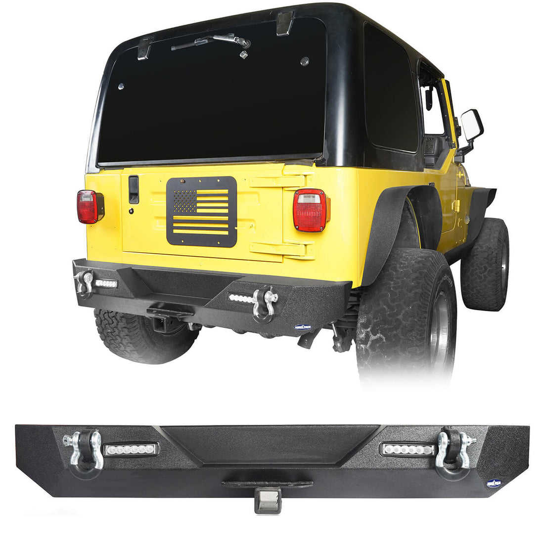 Jeep TJ Rear Bumper w/2" Hitch Receiver for Jeep Wrangler YJ TJ ...